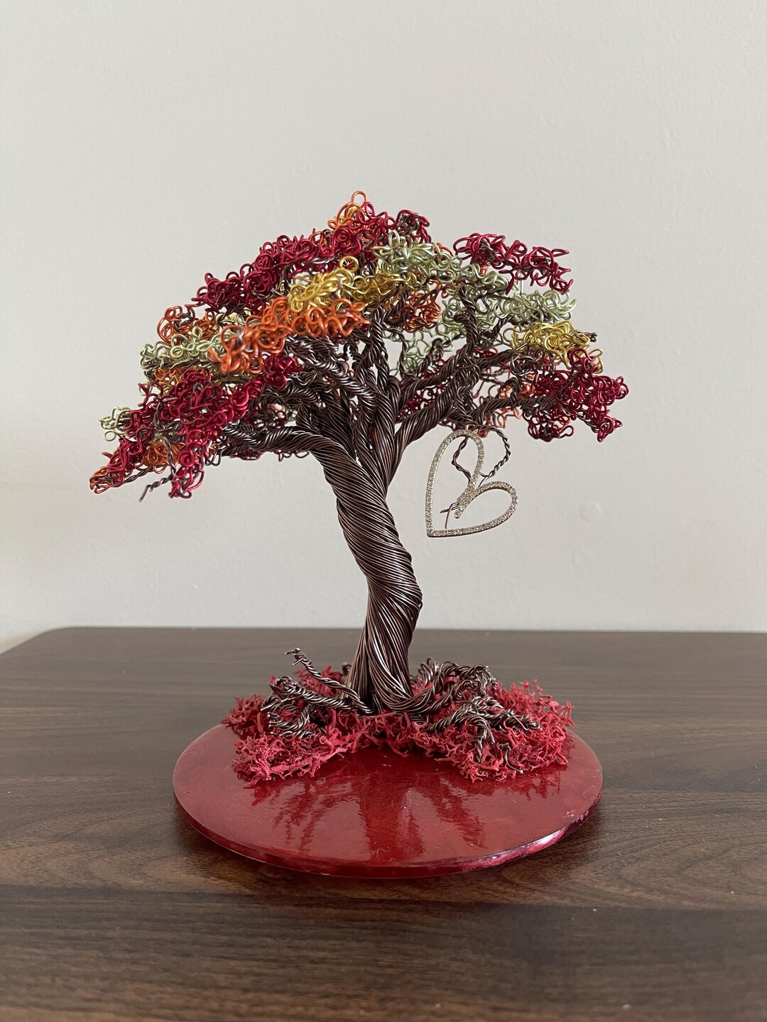 Autumn Tree of Life With Heart, Memorial Gift, Miniature Urn Display ...