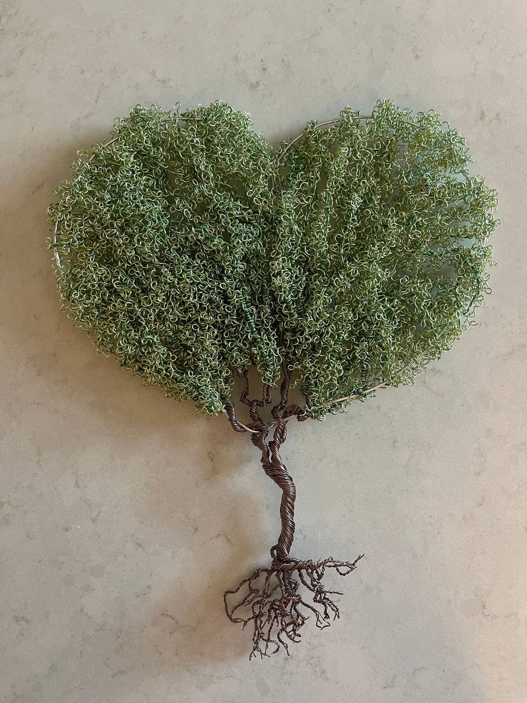 Heart Wire Tree With Leaves and Roots, Wall Hanging, Tree of Life ...
