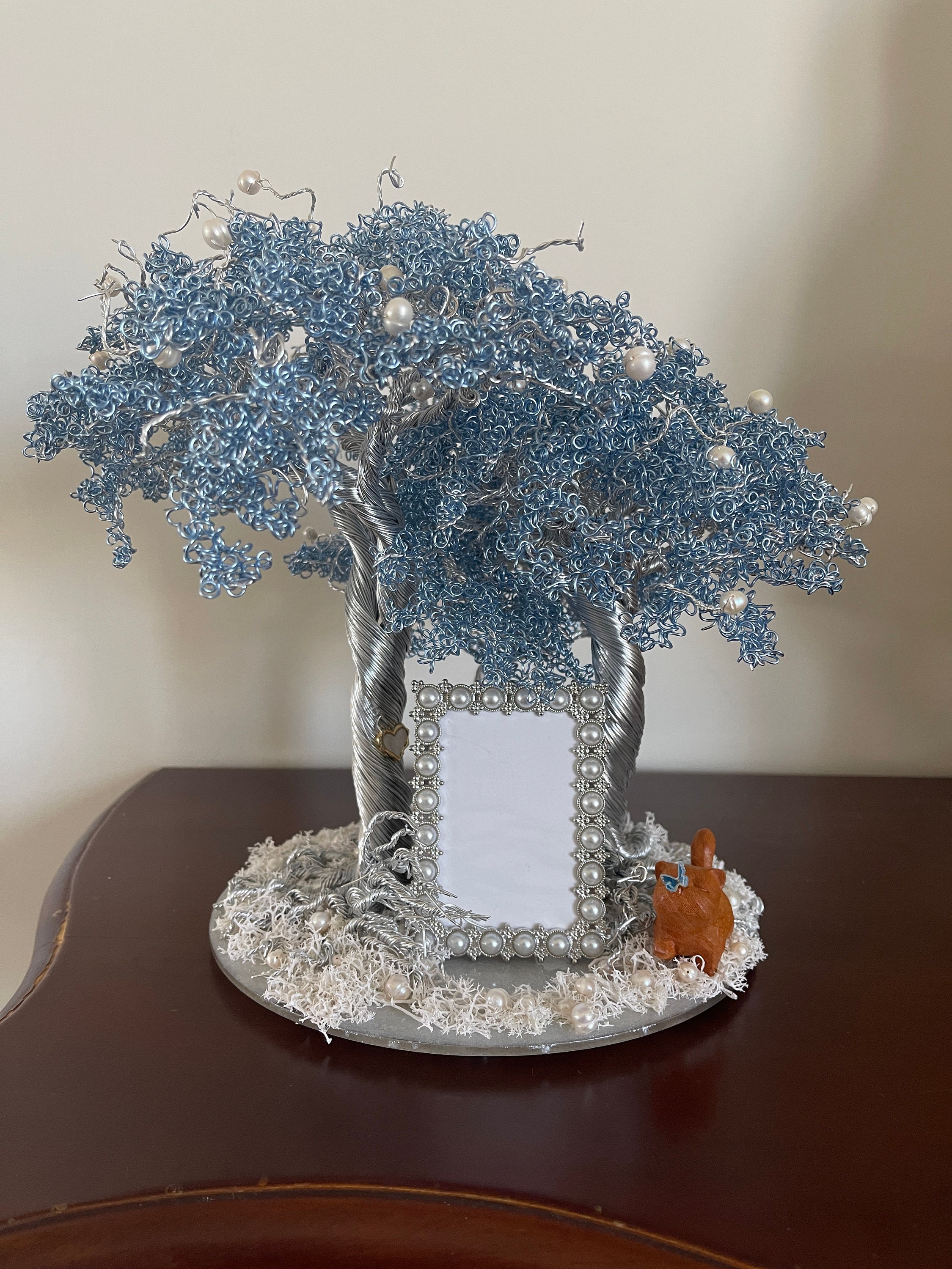 Tree of Life With Heart on the Trunk, Cat With Butterfly, Orb Holder ...