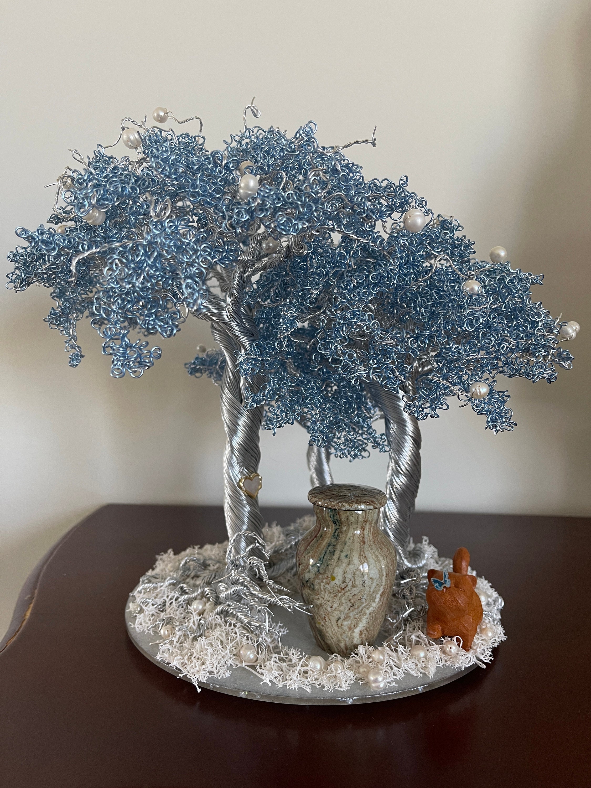 Tree of Life With Heart on the Trunk, Cat With Butterfly, Orb Holder ...