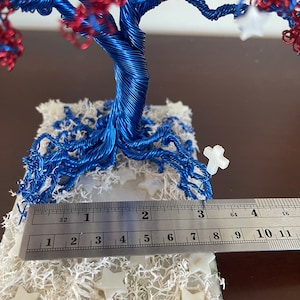 Patriotic Tree of Life With Stars and a Cross, Memorial Gift, Orb ...
