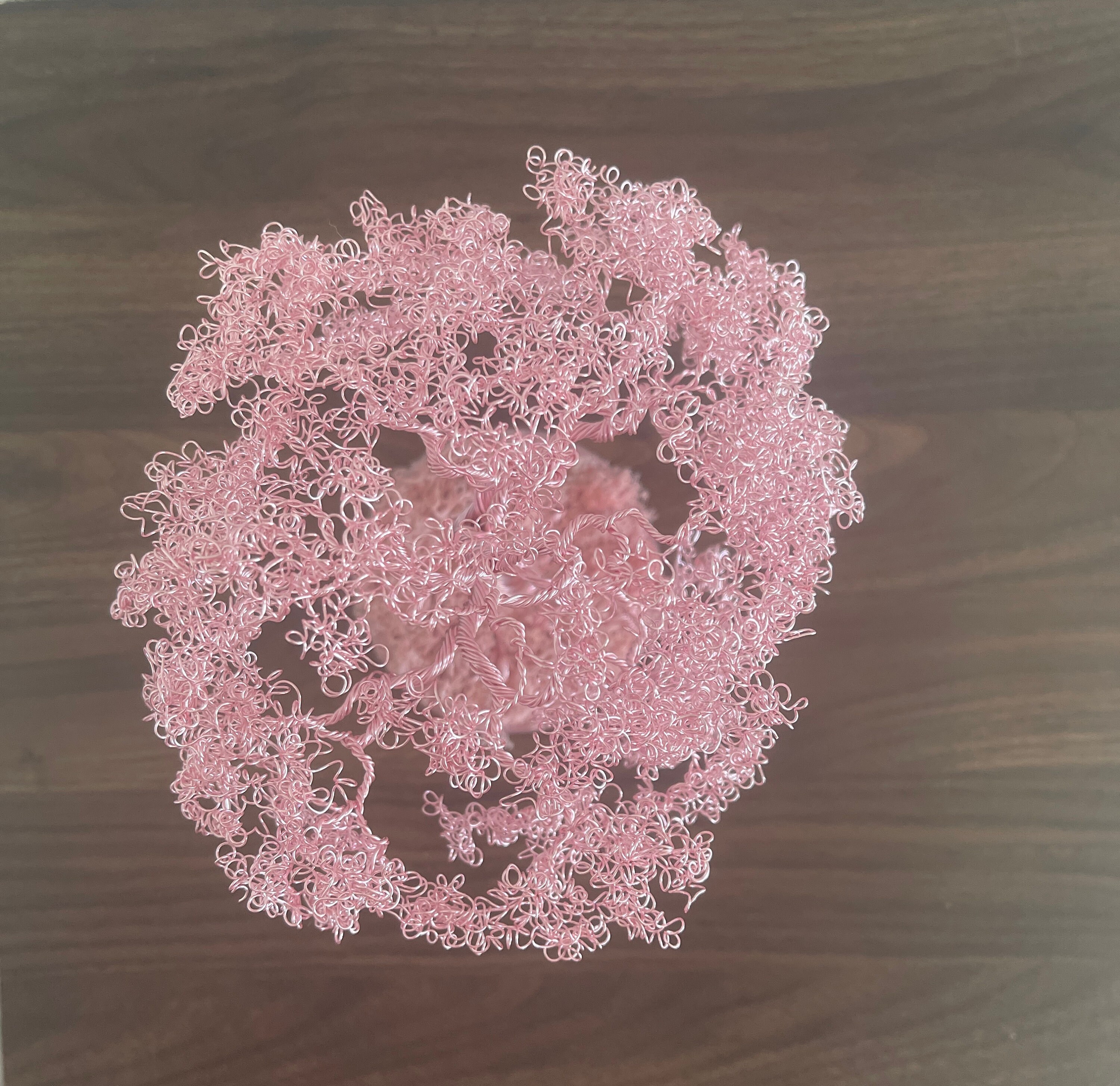 Rose Colored Copper Wire Tree Sculpture, Pink Tree of Life, Bonsai Tree ...