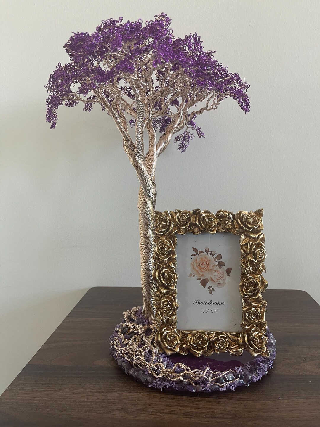 Tree of Life, Urn NOT Included, Purple Wire Tree, Amethyst Stones, Urn ...
