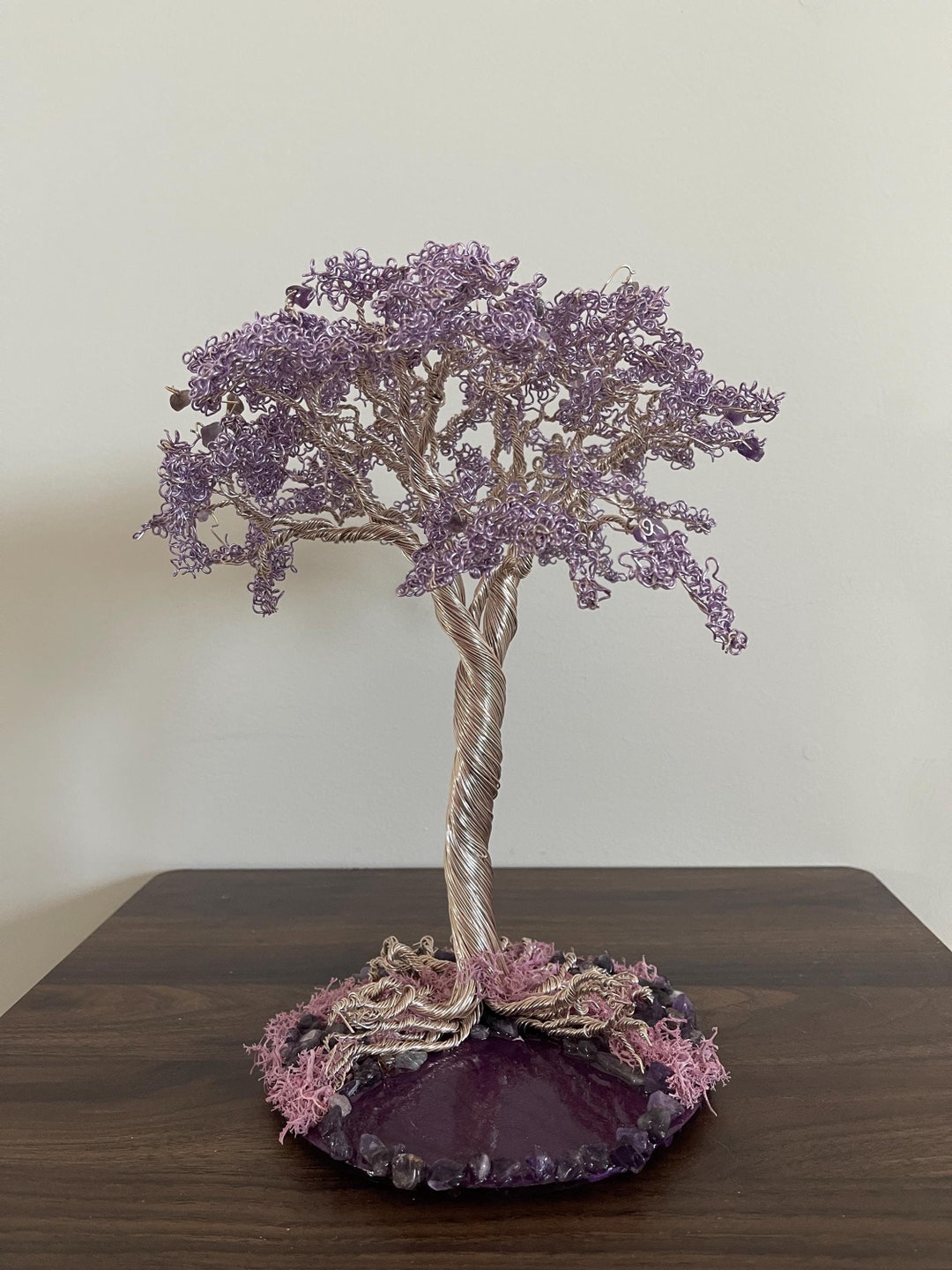 Purple Tree of Life, Amethyst Stones, Memorial Gift, Orb Display ...