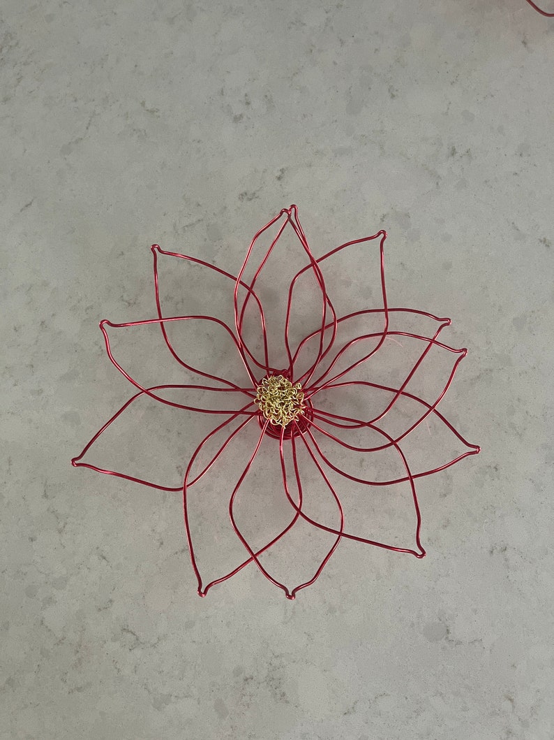 Sold Separately, Poinsettia Wire Flower Wall Hangings, Wire Art, Wire ...