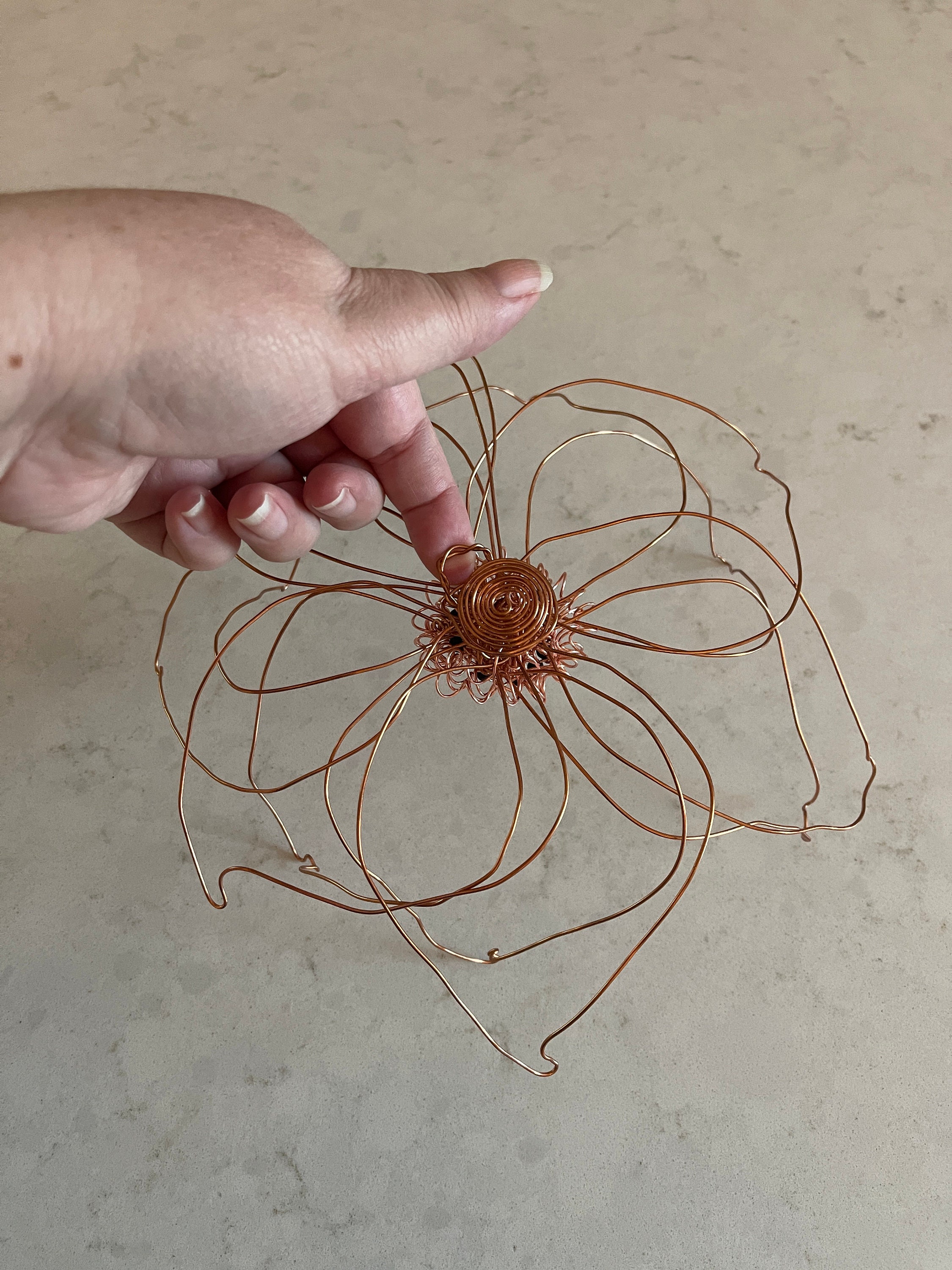 Copper Wire Flower Wall Hanging, Ladybug/honey Bee Sculpture - Etsy