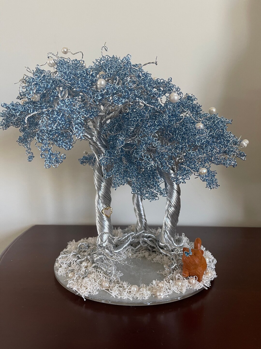 Tree of Life With Heart on the Trunk, Cat With Butterfly, Orb Holder ...