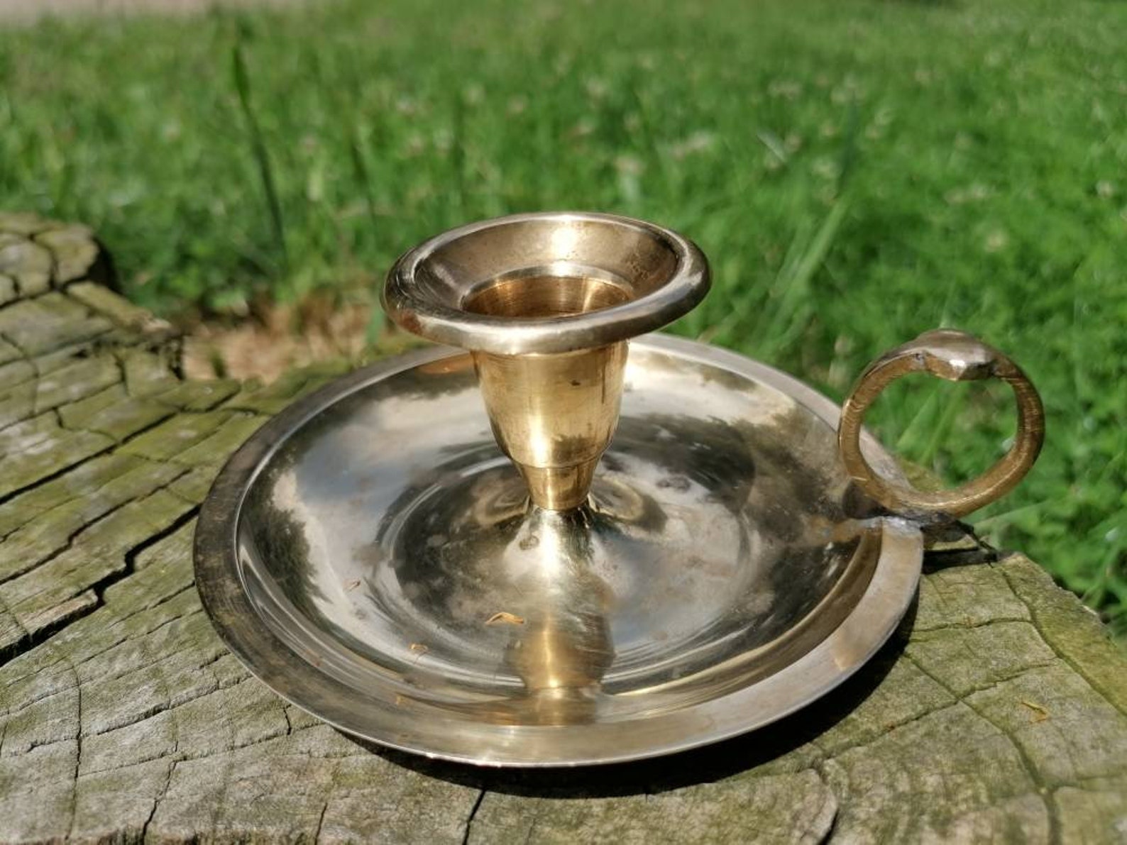 Vintage Brass Chamber Candlestick With Finger Loop. Brass - Etsy