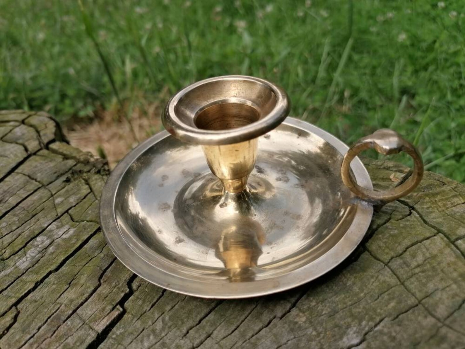 Vintage Brass Chamber Candlestick With Finger Loop. Brass - Etsy