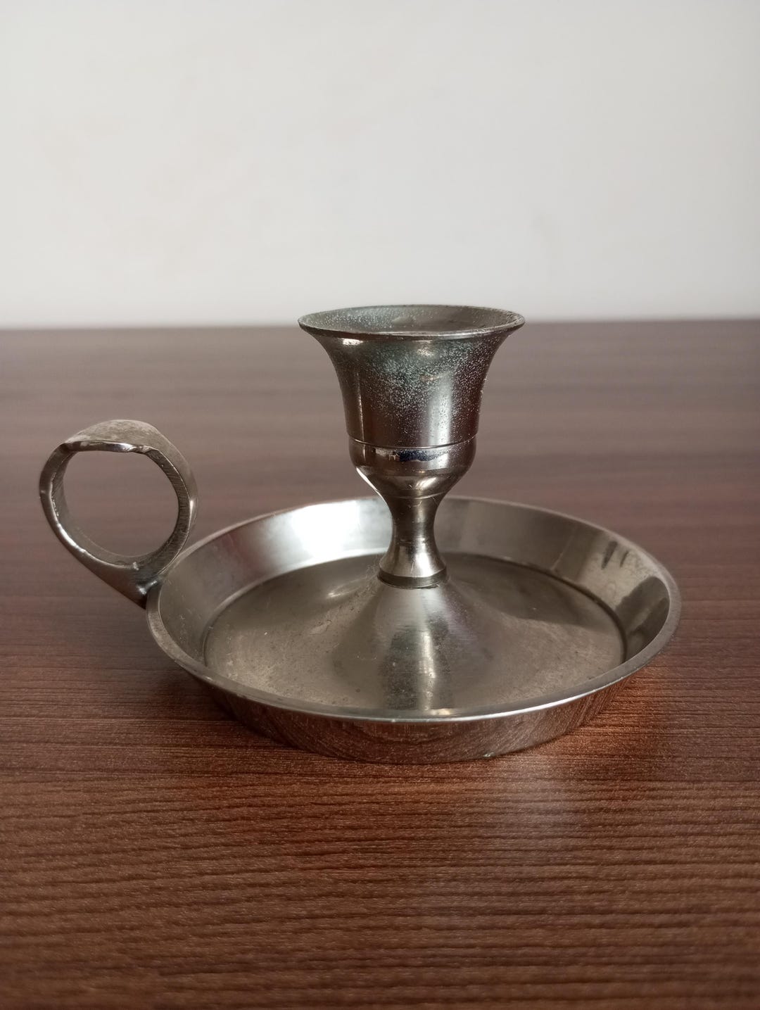 Vintage Chamber Candlestick Holder With a Finger Loop. Vintage Heavy ...