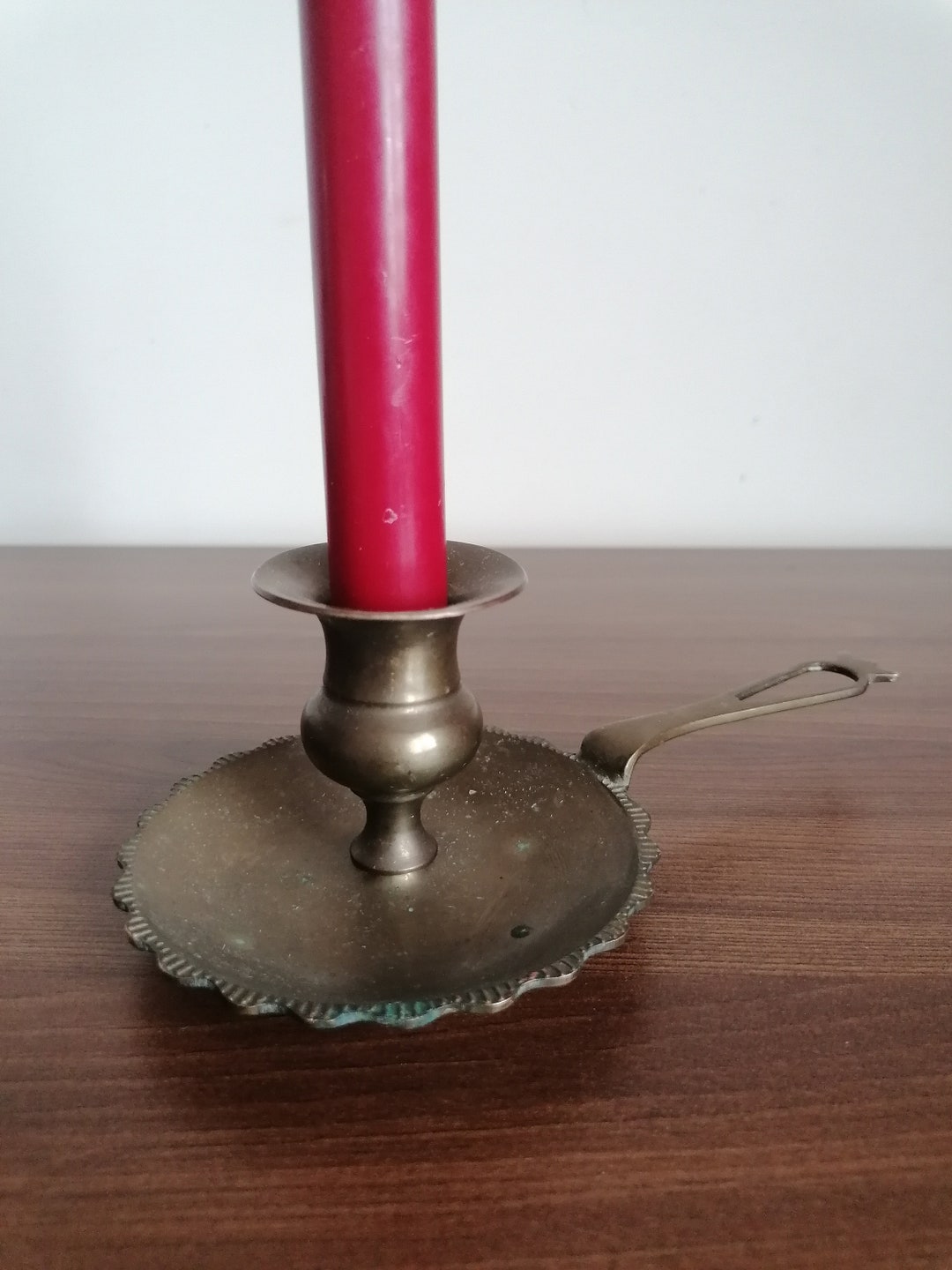Vintage Brass Chamber Candlestick With Handle: Taper Candle Holder - Etsy