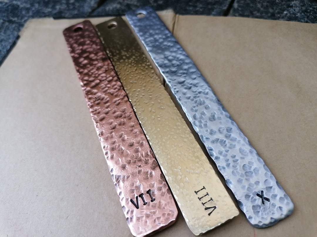 Copper Bookmark. Brass Bookmark. Aluminium Bookmark. Anniversary Gift ...