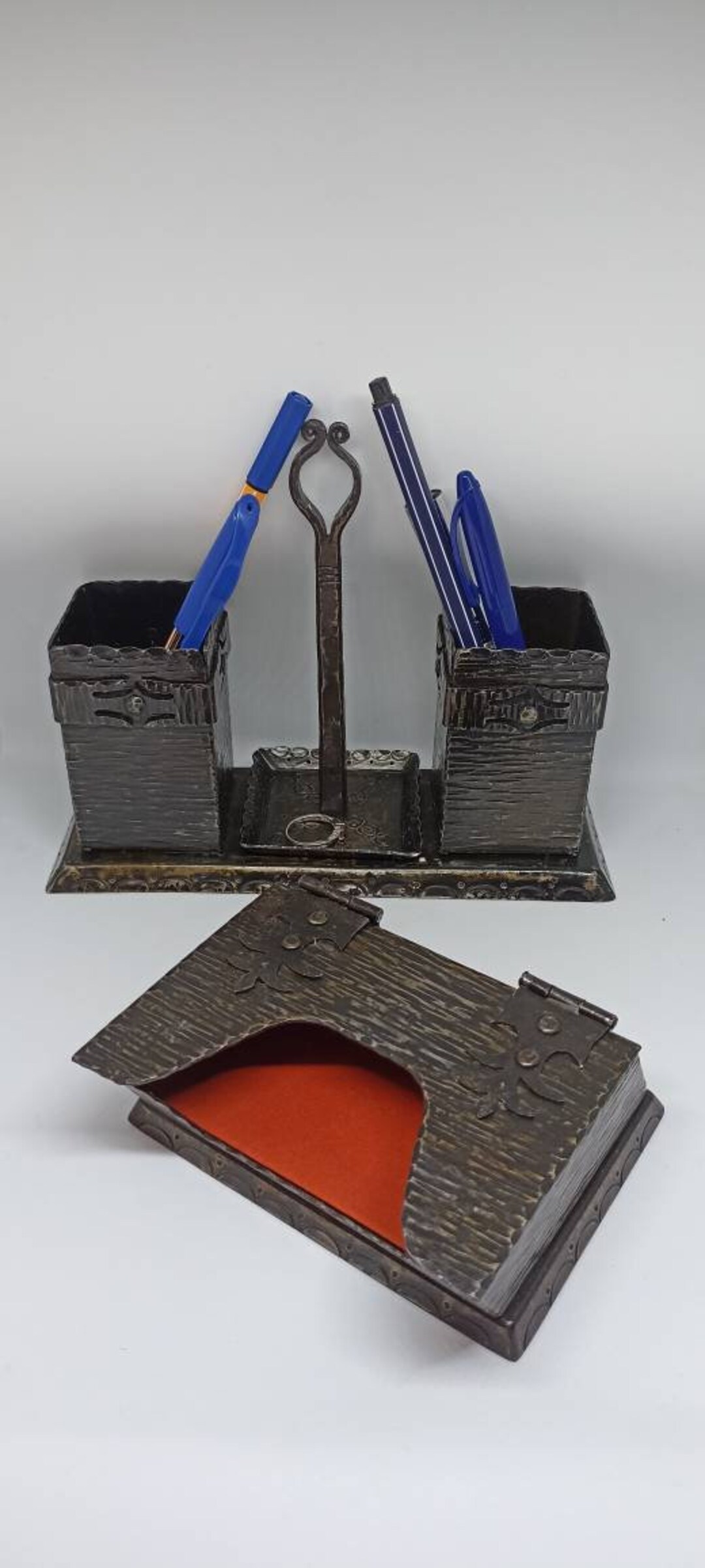 Two Chambers Iron Organizer. Office Desk Accessories.home Desk Storage ...