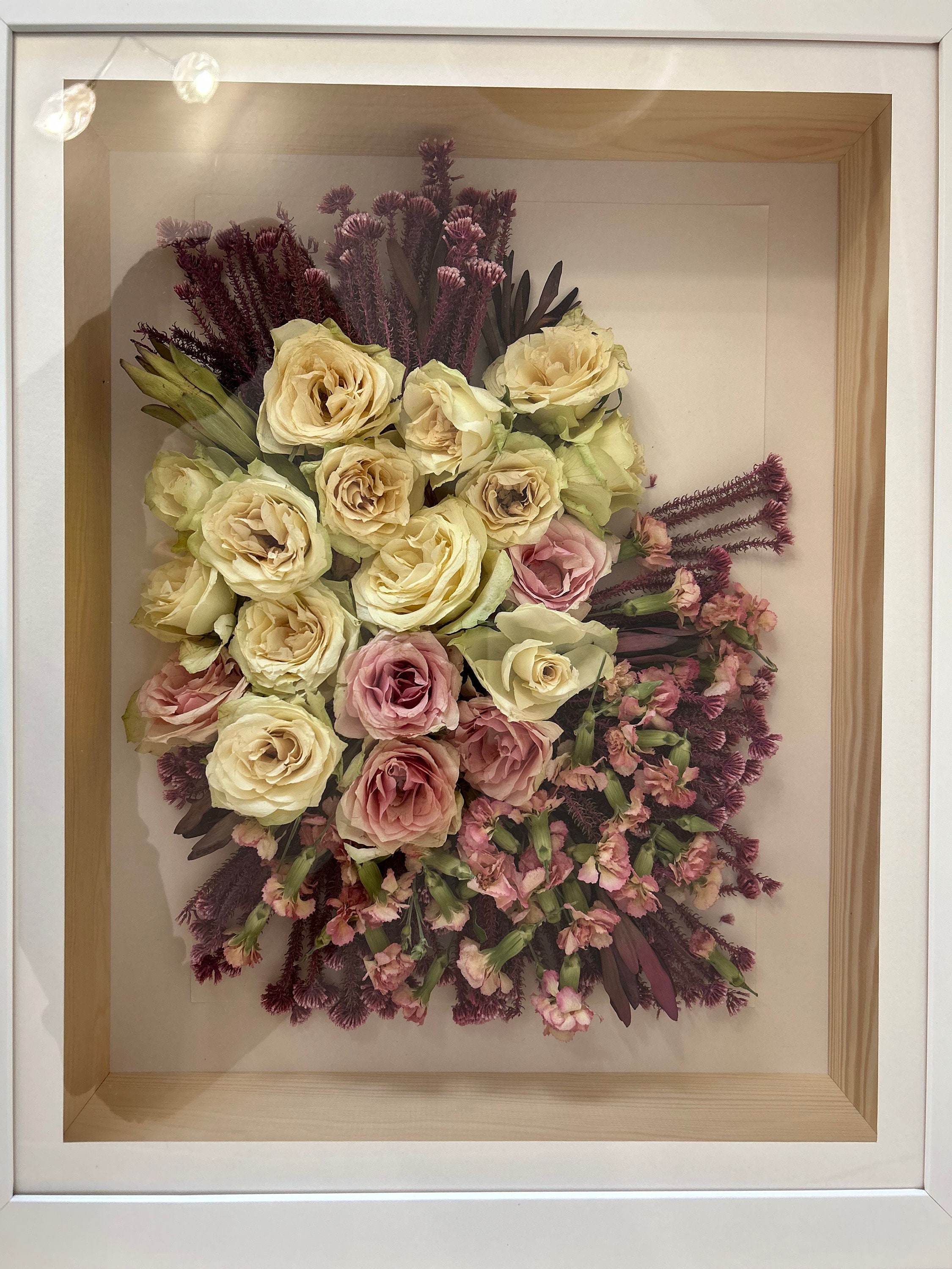 Flower Bouquet Keepsake, 3D Shadowbox, Framed Dried Bouquet, Preserved Wedding Bouquet ...