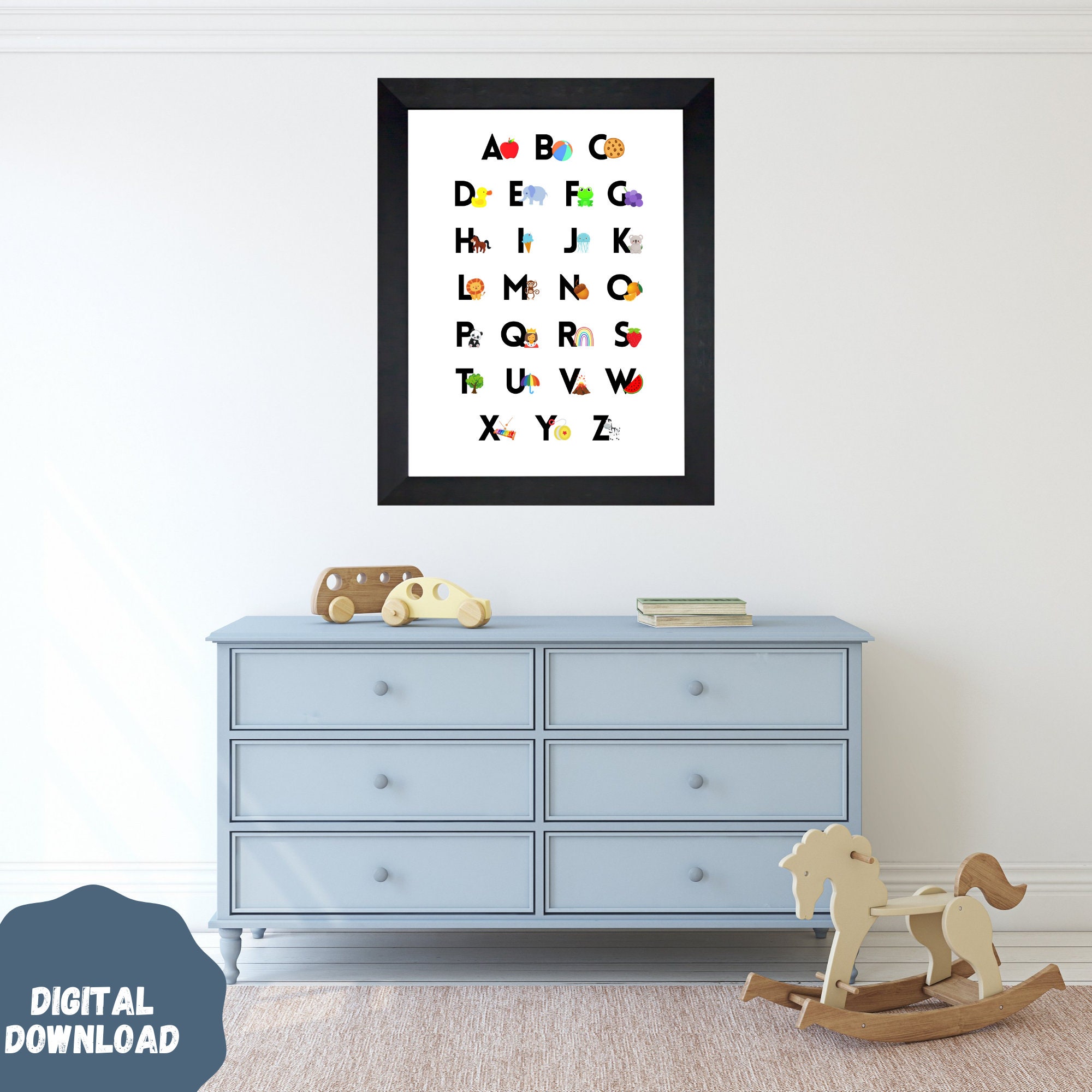 Alphabet Art Print, Alphabet Poster, ABC Print, Printable Wall Art ...