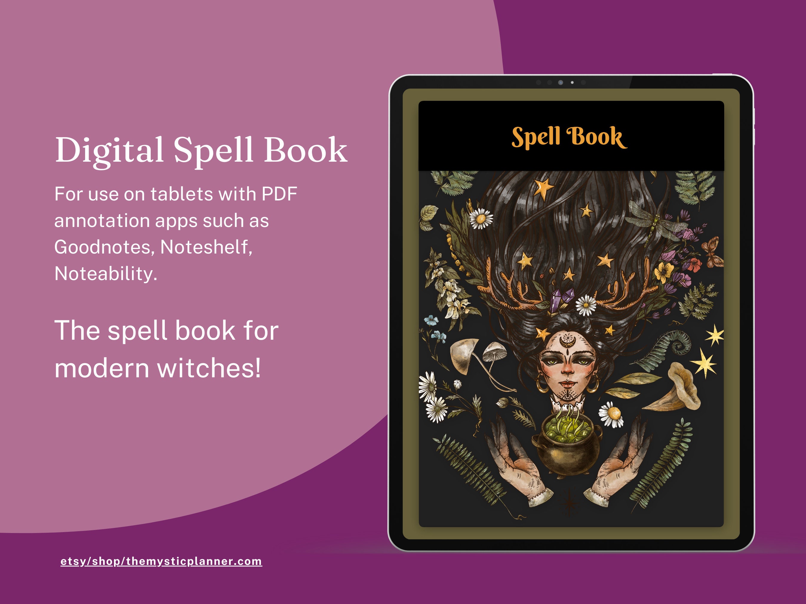 Digital Spell Book for Modern Witches 31 Magical Grimoire Pages ...
