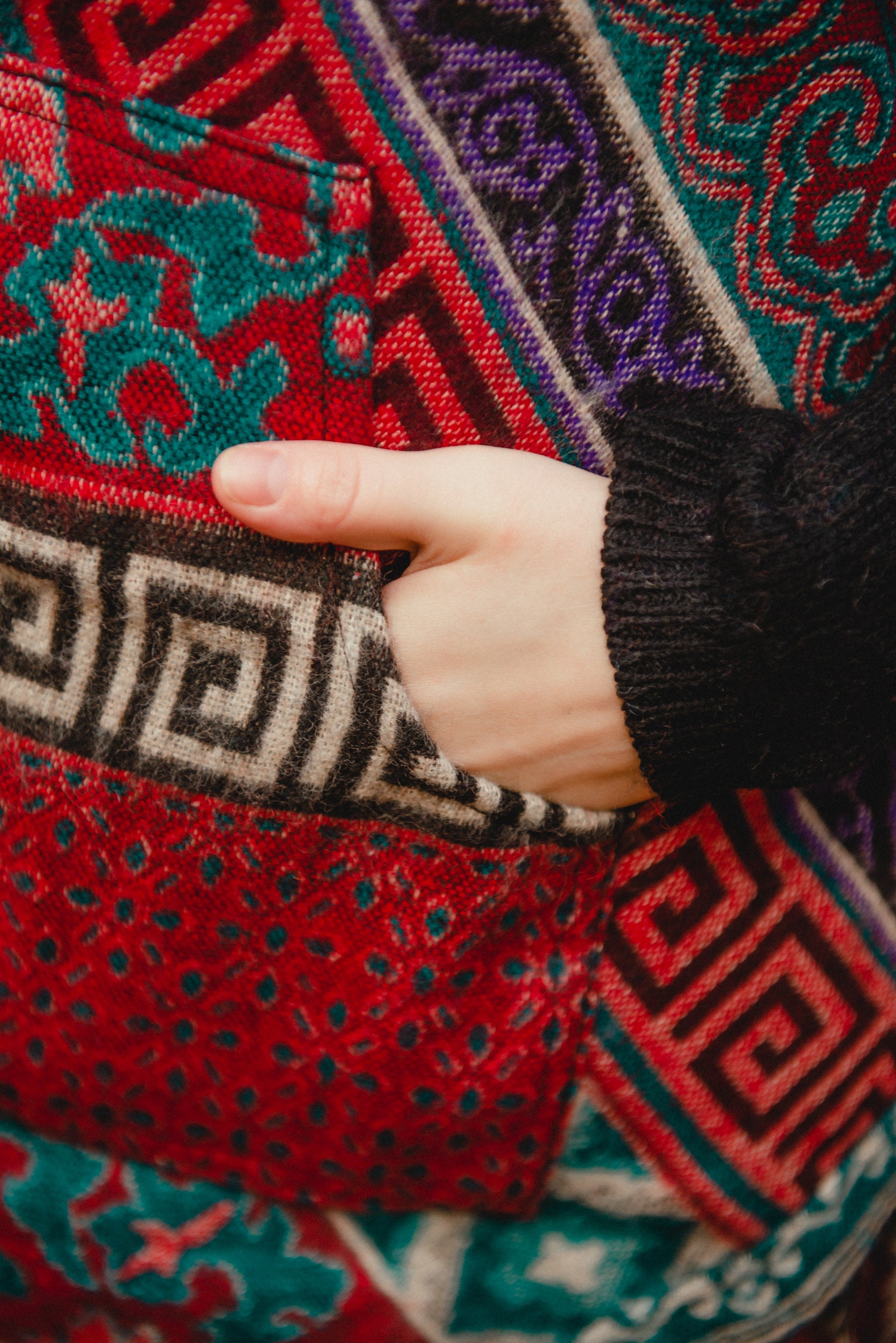 Pixie Colorful Cloak Hippie Festival Pointed Hood Poncho Long Hood ...