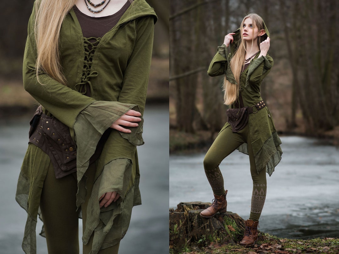 Enchanted Elven Cloak Green Pixie Cape Ethereal Wrap-up Cloak Forest ...