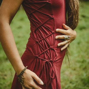 Elven Tunic Pixie Dress Shortsleeve Hodded Fairy Adjustable Lacing ...