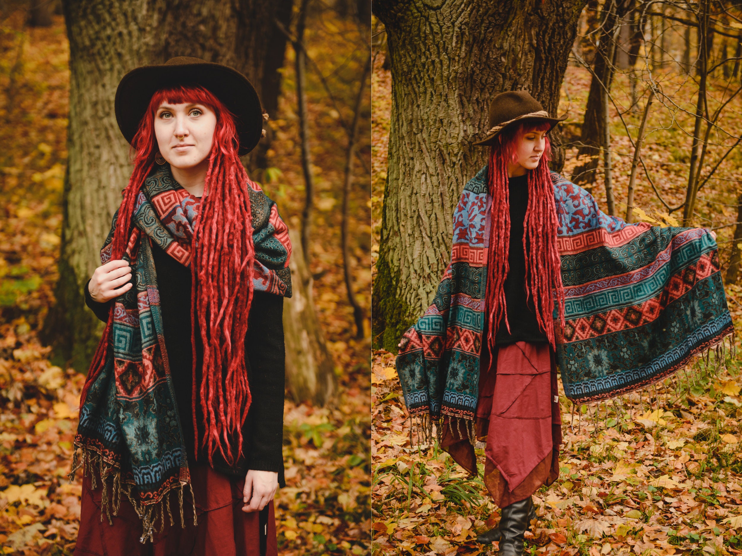 Colorful Indian Shawl With Ethnic Design Extra-long Shawl Tribal ...