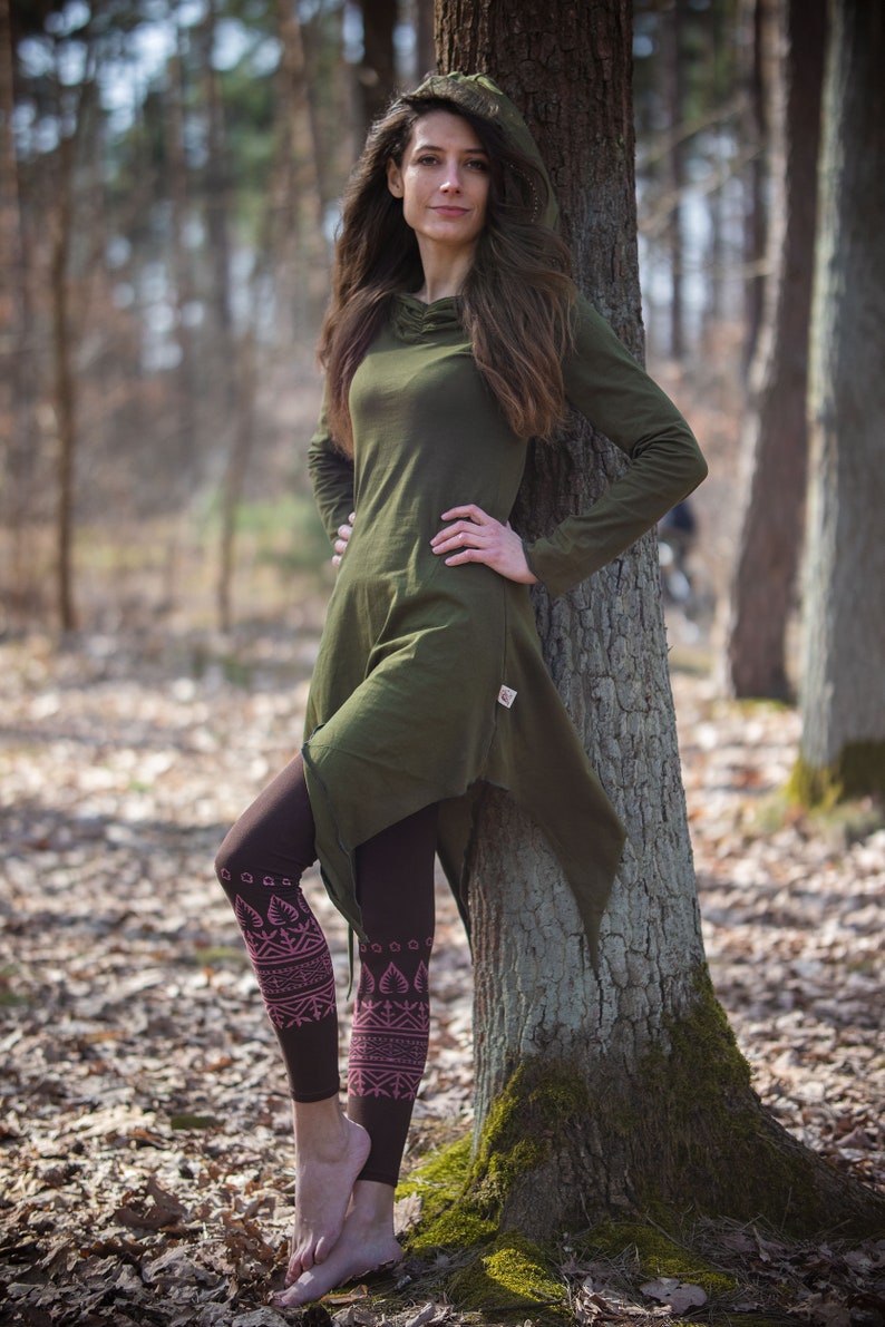 Forest Pixie Flower of Life Dress Fairy Longsleeve Hoodie Green ...