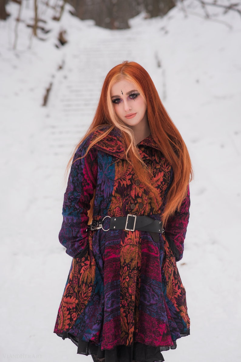 Magical Witchy Coat Goth Jacket Hippie Lifestyle Boho Floral Pattern ...