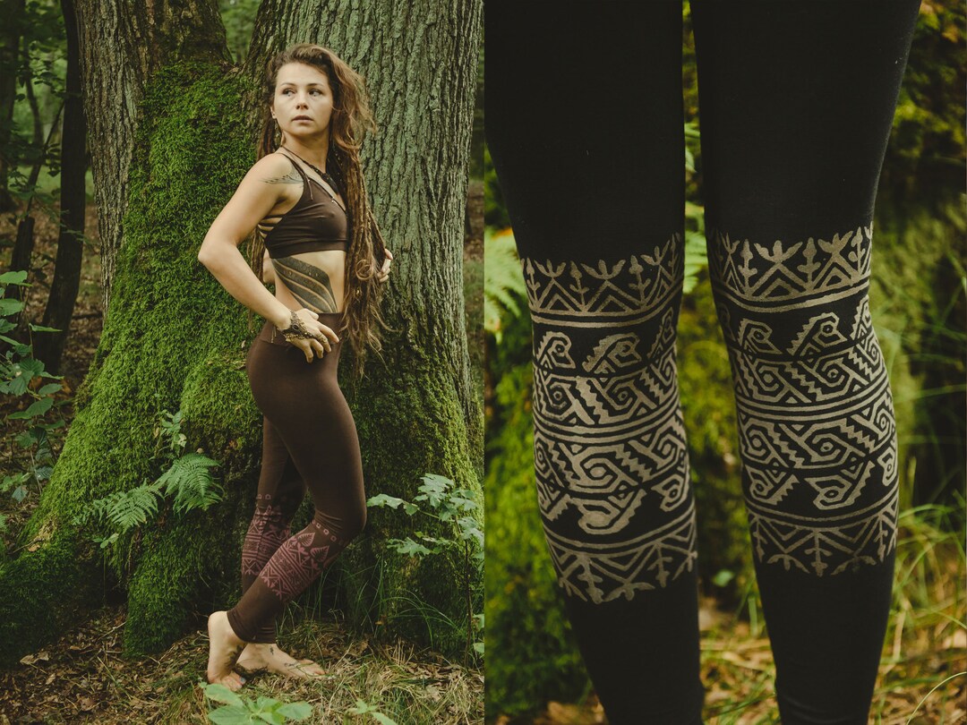 Tribal Yoga Leggings Boho Chic Traditional Handmade Indian Blockprint ...