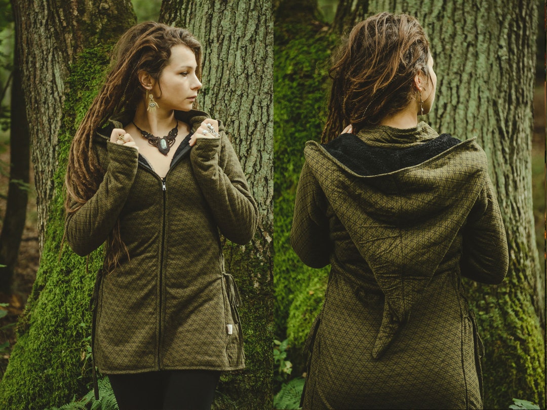 Woodland Fairy Jacket Flower of Life Elf Pixie Hoodie Psychedelic ...