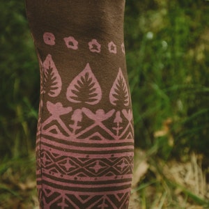 Tribal Yoga Leggings Boho Chic Traditional Handmade Indian Blockprint ...