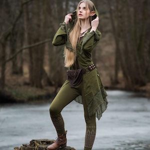 Enchanted Elven Cloak Pixie Cape Fairy Costume Forest Green Cloak ...