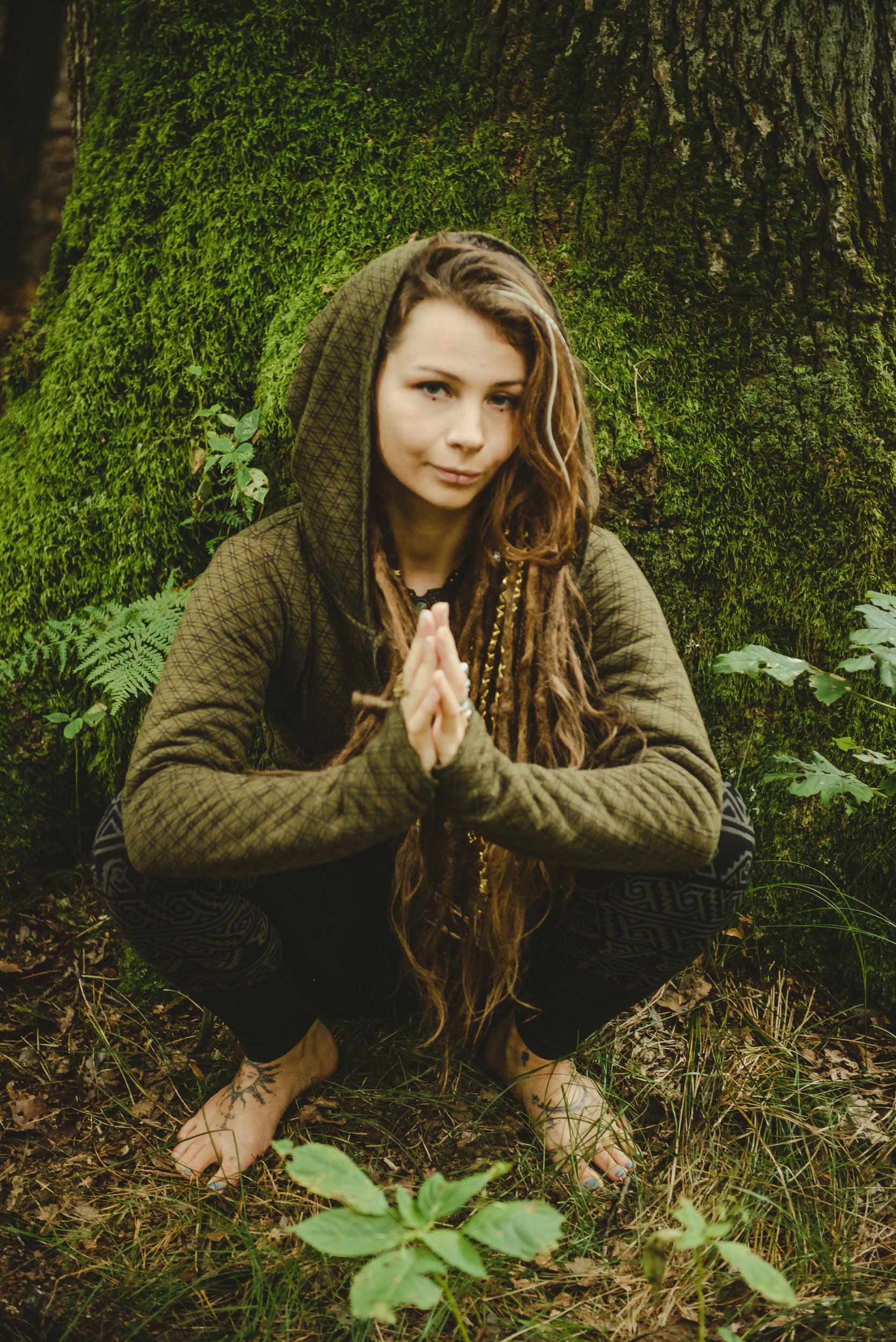 Woodland Fairy Jacket Flower of Life Elf Pixie Hoodie - Etsy