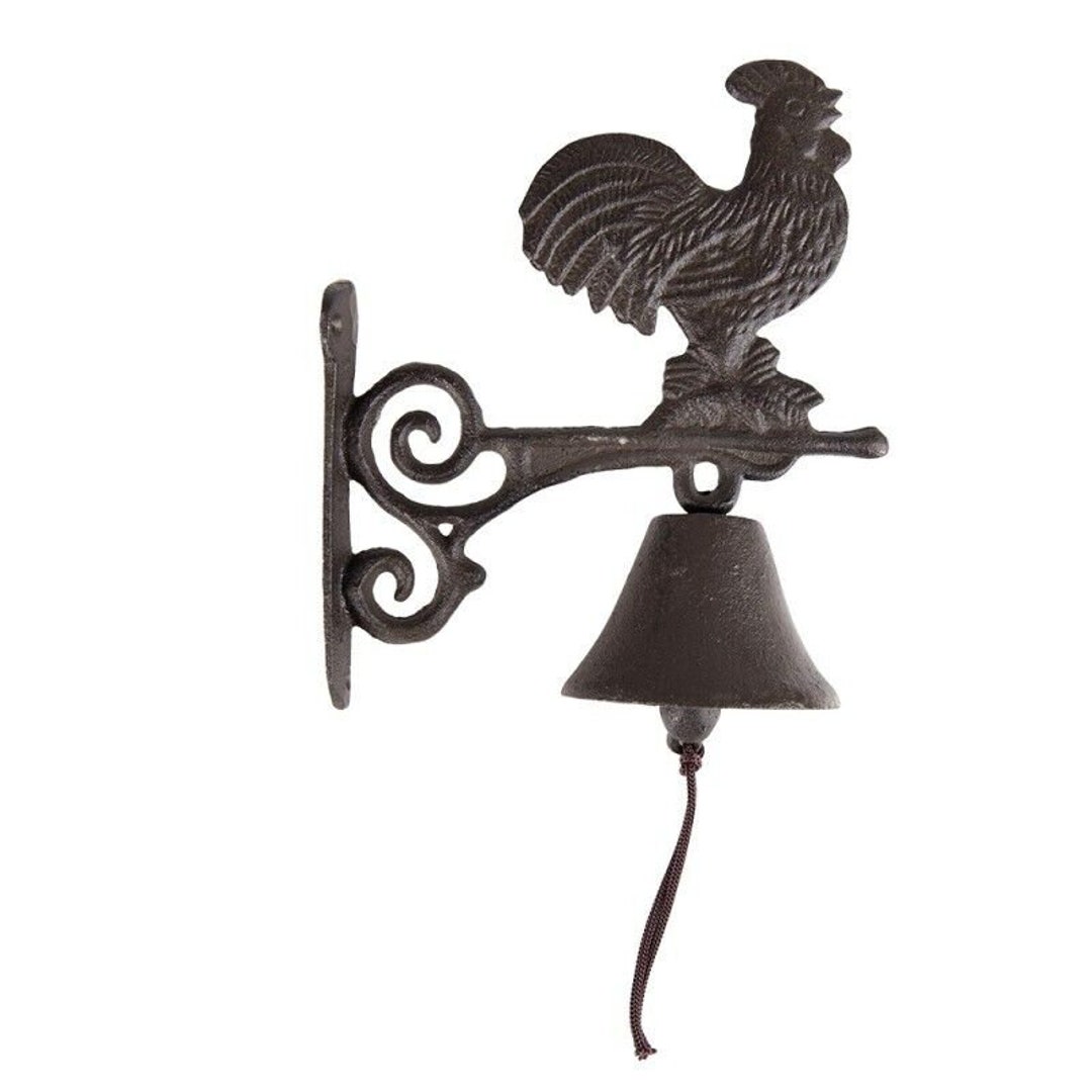 Clayre & Eef Door Bell Chicken Cast Iron Brown Garden Bell 27 Cm - Etsy
