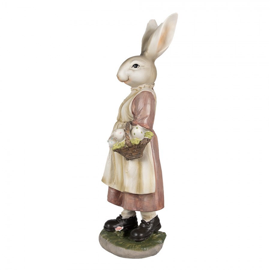 Clayre & Eef Figur Hase Häsin 38 cm braun/rosa Polyresin Frühling ...