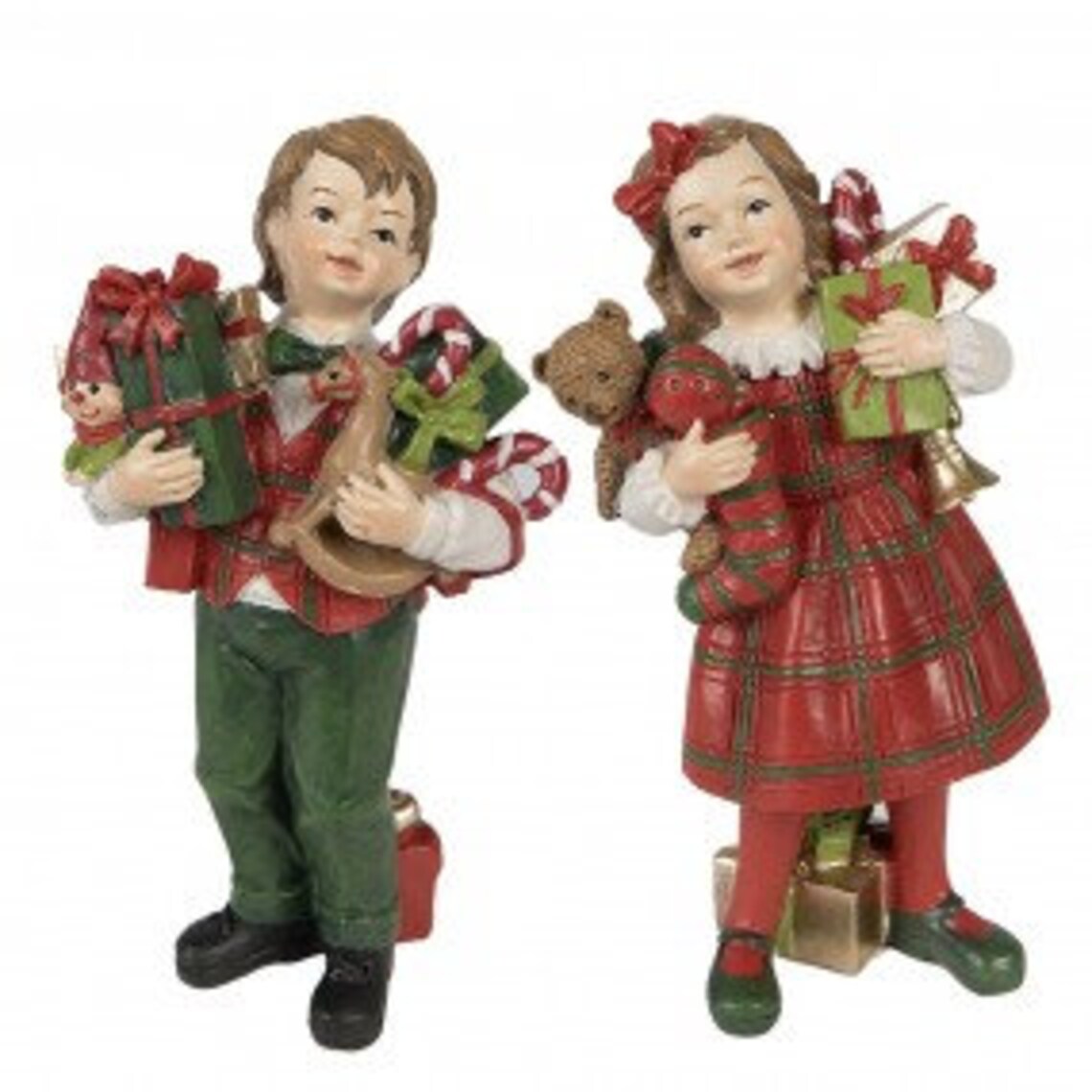 Clayre & Eef 2er Set Figur Winterkinder 13 cm Kinder Polyresin ...