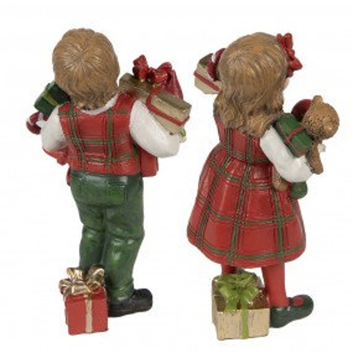 Clayre & Eef 2er Set Figur Winterkinder 13 cm Kinder Polyresin ...