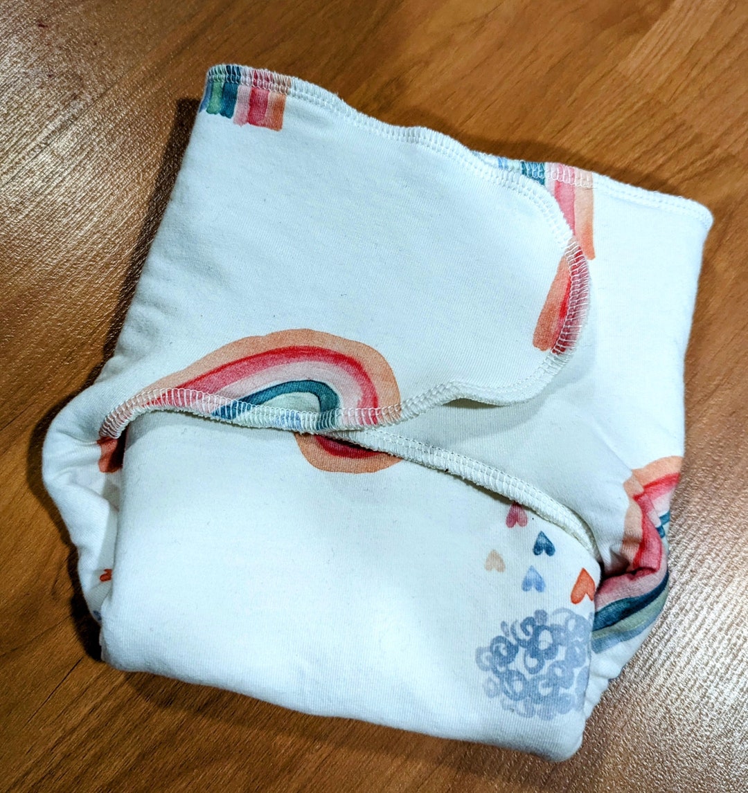 Rainbow Hearts Preflat Diaper - Etsy