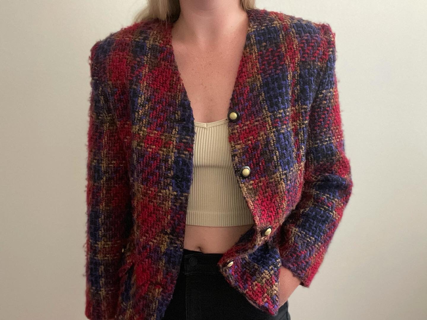 Koret Petites Multi-colored Tweed Blazer M - Etsy