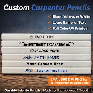 Custom Logo Carpenter Pencil - Etsy