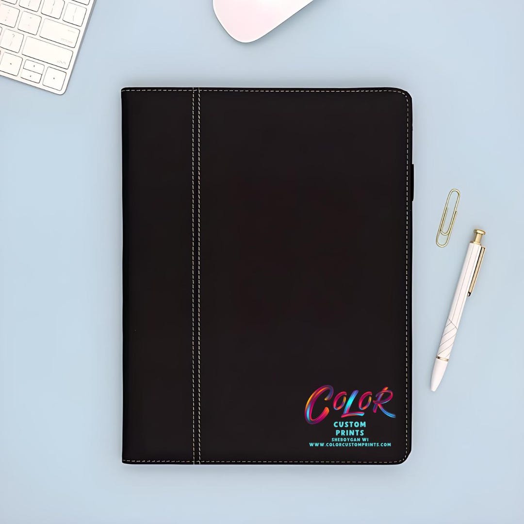 Custom Logo Portfolio | UV Printed PU Leather Padfolio (8.5x11) - Etsy