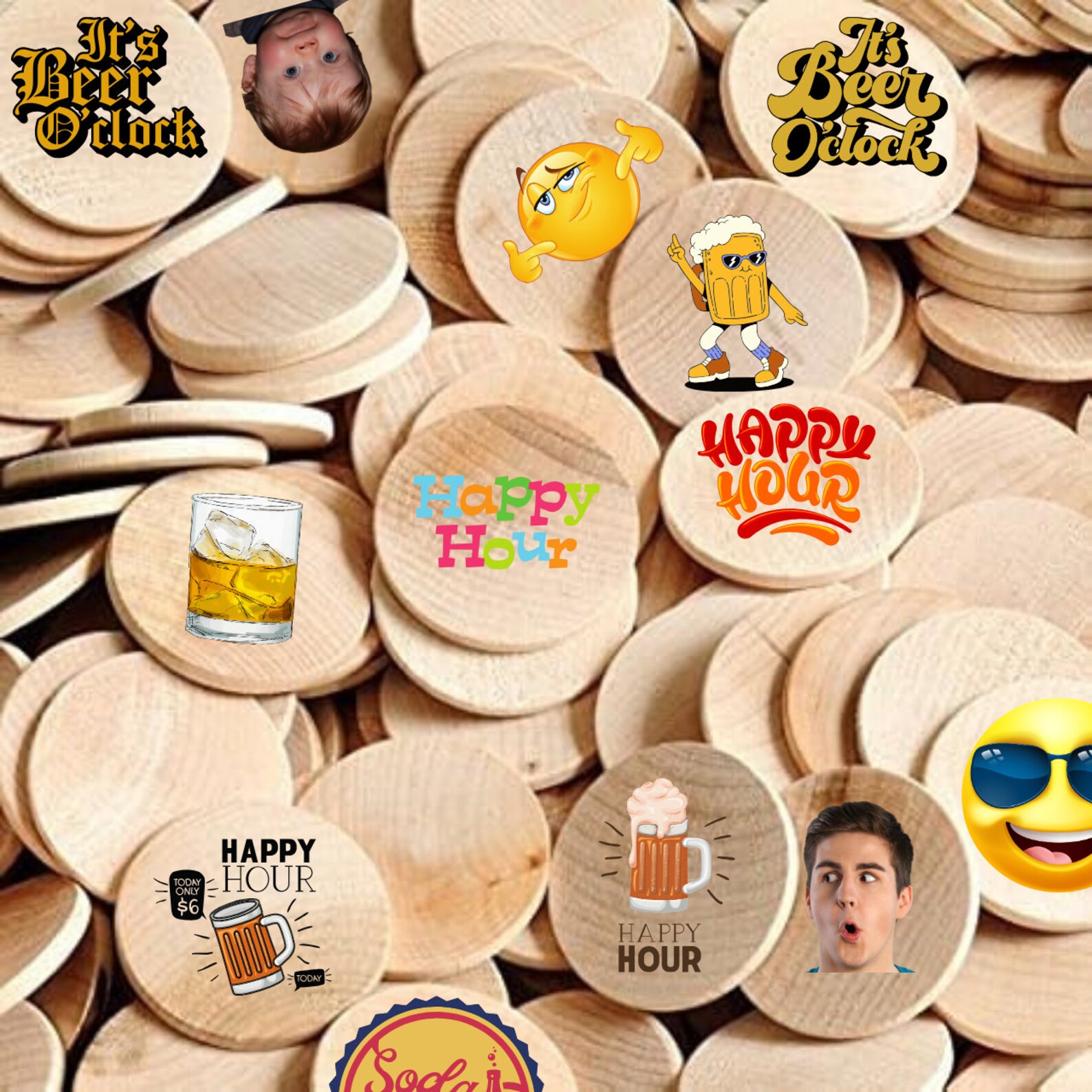Custom Bar Tokens/custom Bar Chips/happy Hour Tokens/happy Hour Chips ...
