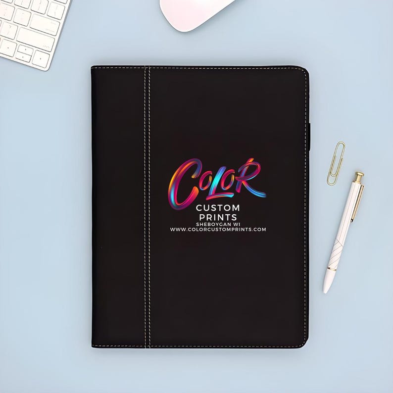 Custom Logo Portfolio | UV Printed PU Leather Padfolio (8.5x11) - Etsy