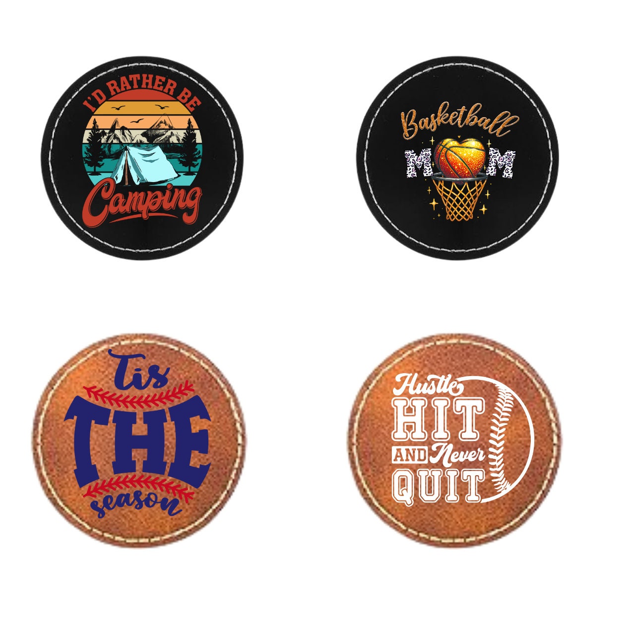 Custom Leather Hat Patch/full Color Printed Hat Patches/heat Press Hat ...