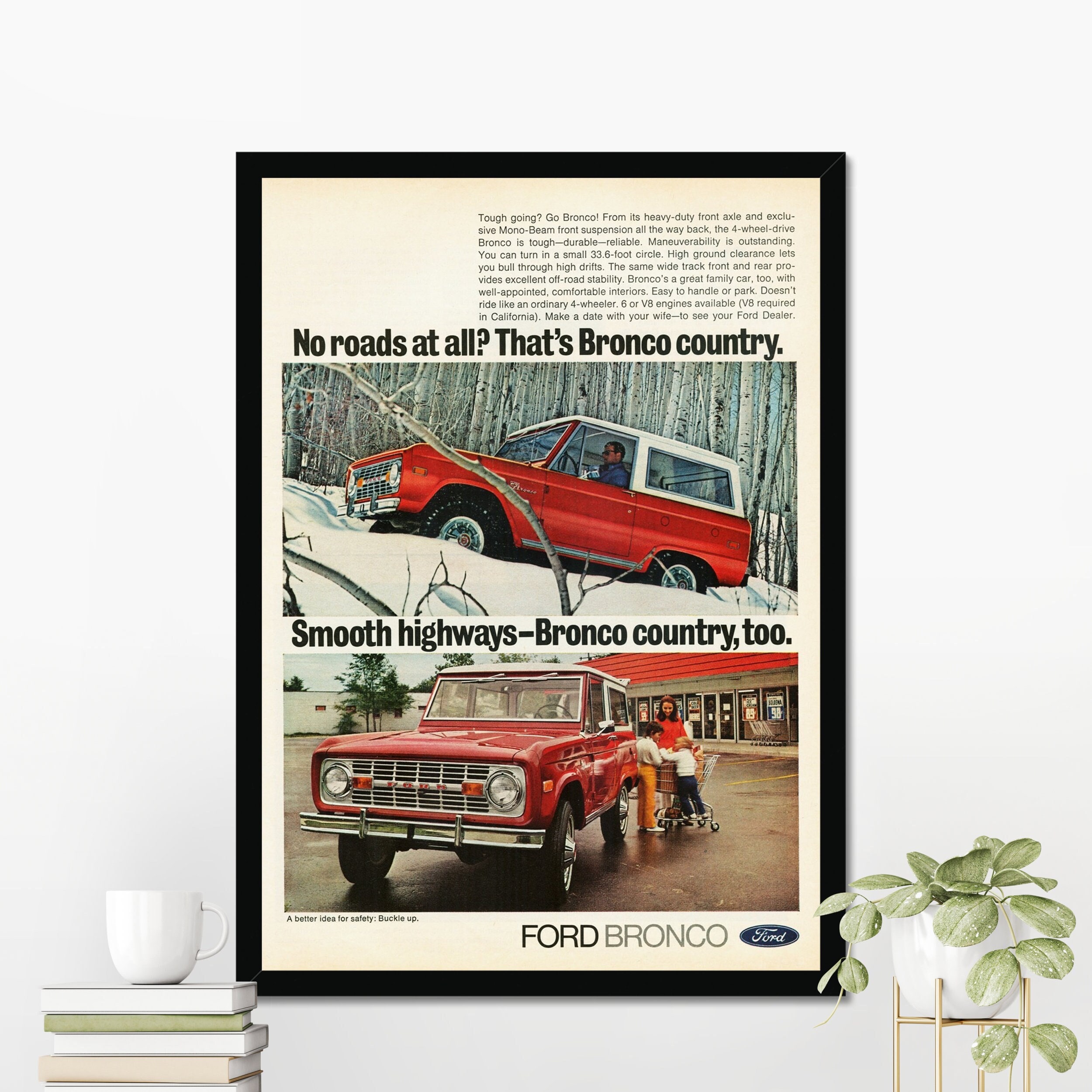 Wall Hangings Wall Décor Home Décor FORD BRONCO Vintage Advertising ...