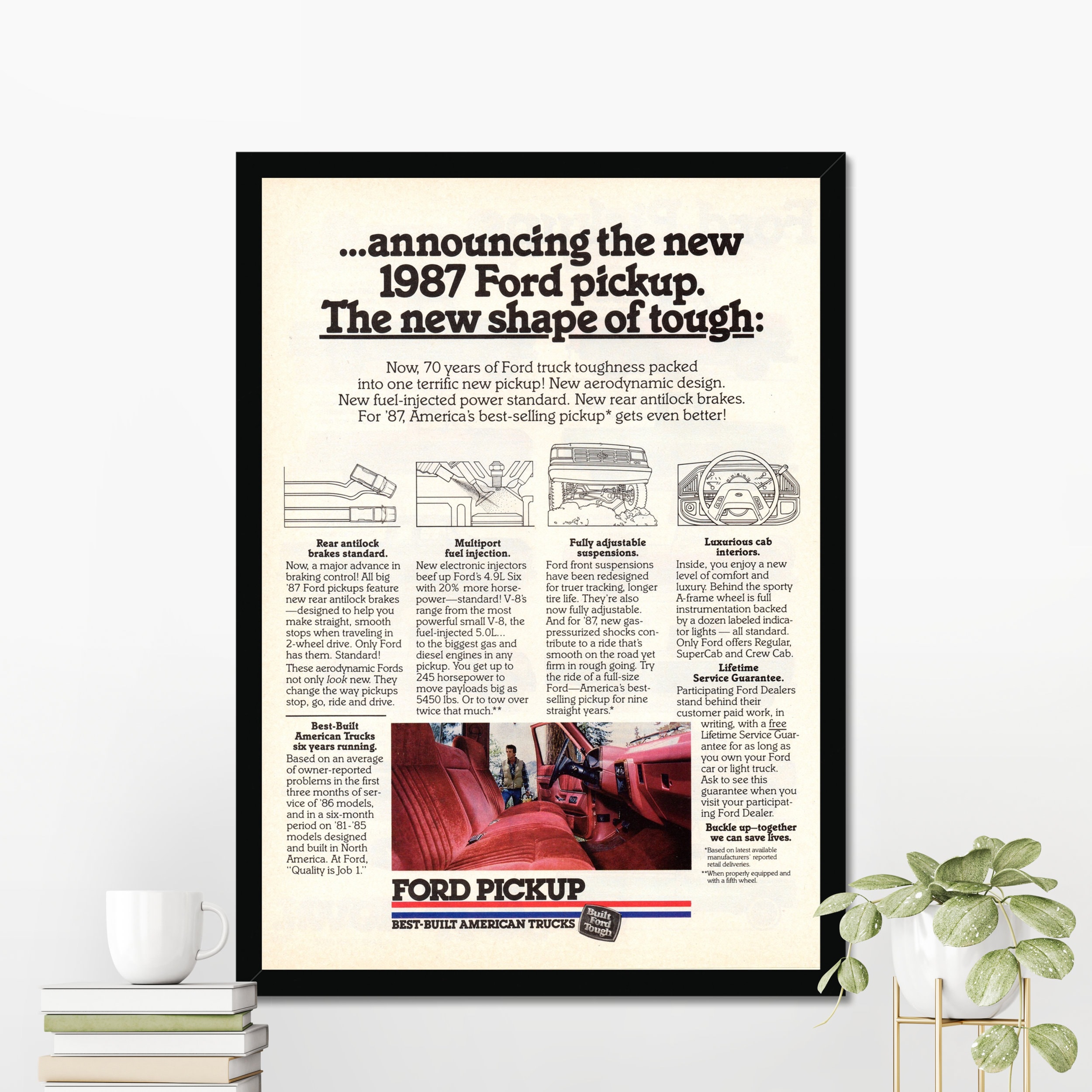 Prints Home & Living FORD Pickup Truck Vintage Advertising Poster 70 ...