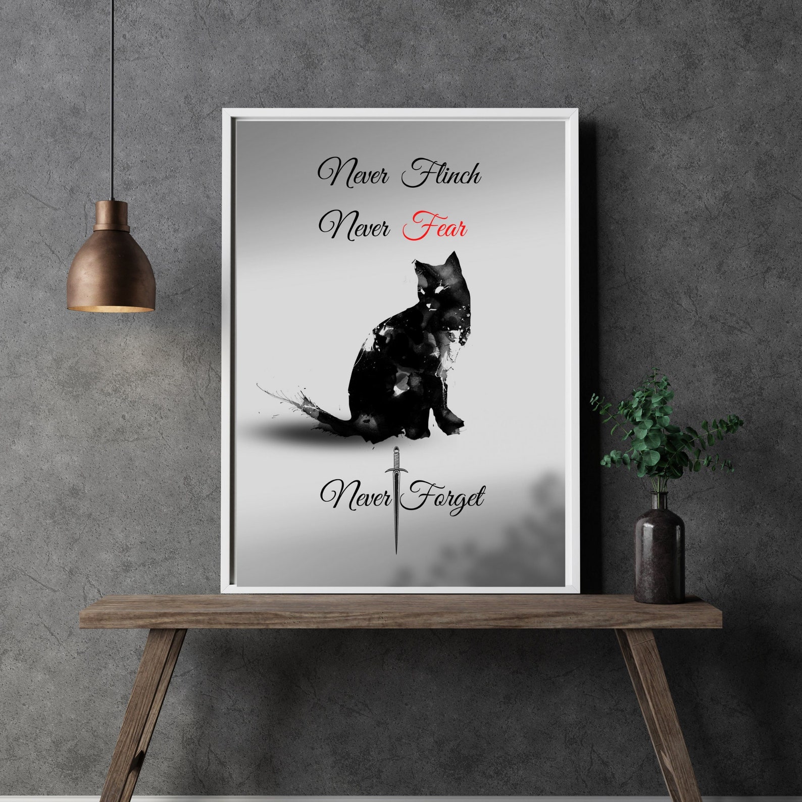Nevernight Inspired Digital Wall Art Never Flinch, Never Fear, Never ...