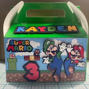 Super Mario Custom Gable Box |favor Party Box | Set of (6) Boxes - Etsy