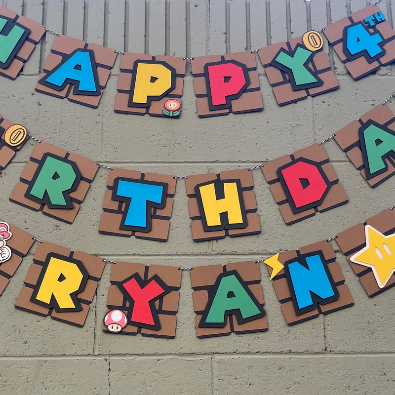 Mario Kart Banner - Etsy