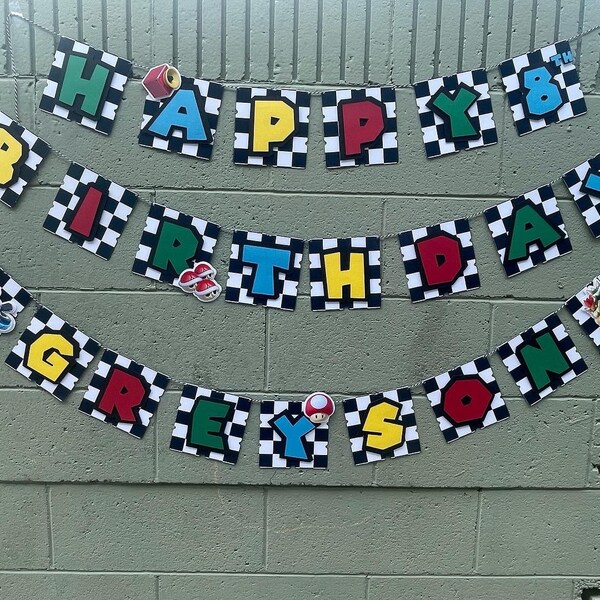 Mario Kart Banner - Etsy
