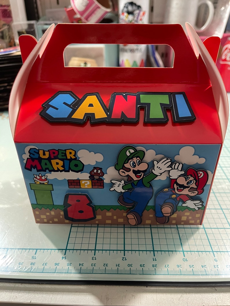 Super Mario Custom Gable Box favor Party Box Set of 6 - Etsy