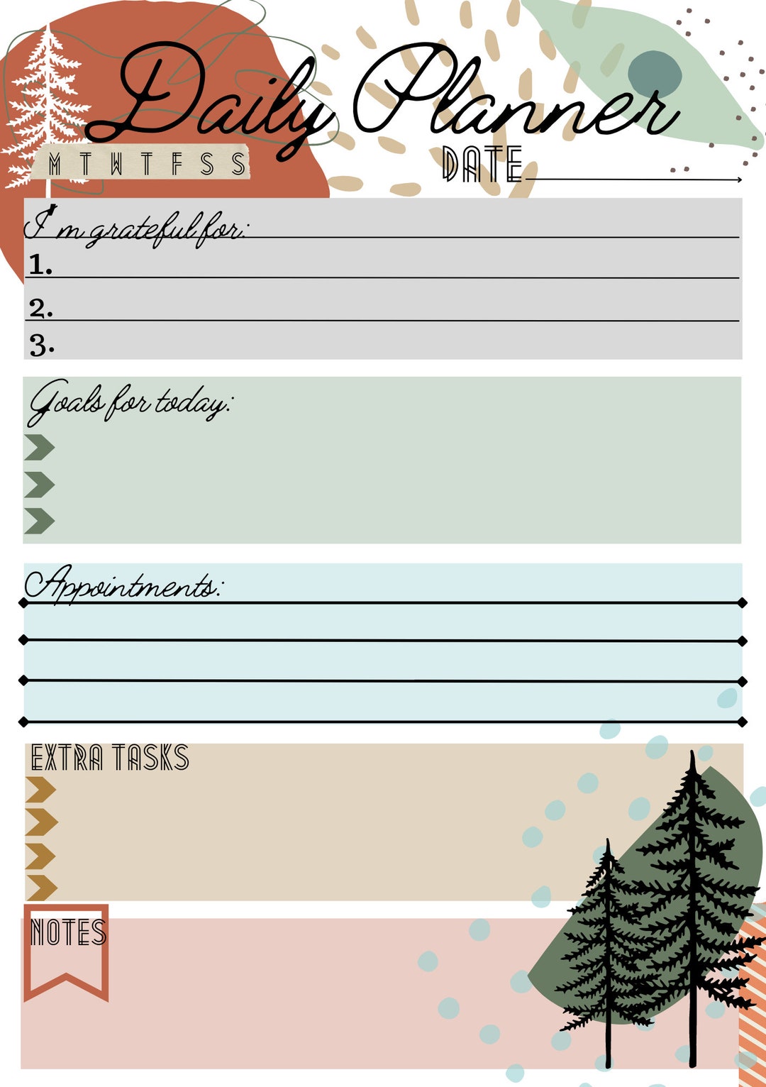 Daily Planner Printable 2023 Daily Planner Template Canva - Etsy